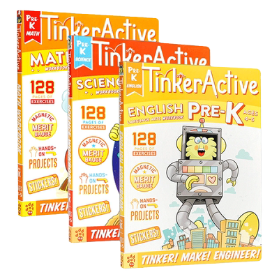 Tinkeractive Workbooks Pre-K系列3本 English/Science/Math