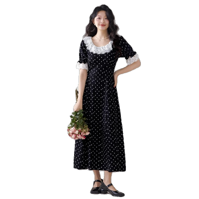 onemore夏新蕾丝碎花连衣裙