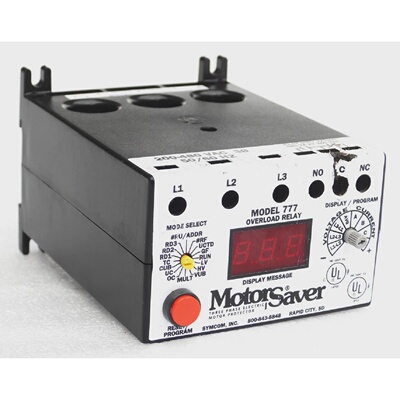 SYMCOM MODEL 777 MOTOR SAVER OVERLOAD RELAY THREE PHASE ELEC