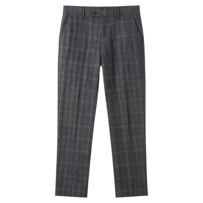 ziozia冬季新款男士修身格纹西裤