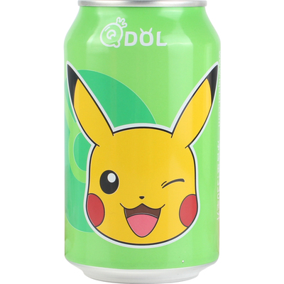 QDOL联名宝可梦/神奇宝贝白桃味青柠味气泡水汽水皮卡丘饮料330ml
