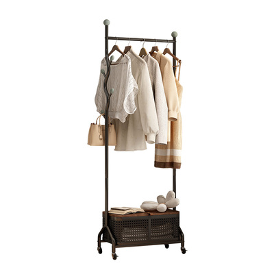 速立普中古风家用铁艺落地挂衣架