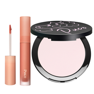 【爆款套组】PUCO热卖组合柔焦妆效 慕斯唇泥大小怪粉饼组合