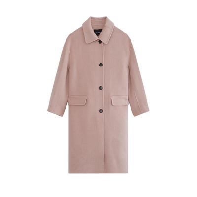 慧兰翻领羊毛毛呢外套女中长款秋