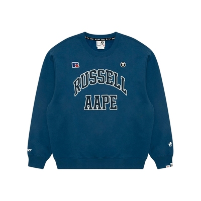 Aape联名RUSSELL徽章薄绒卫衣