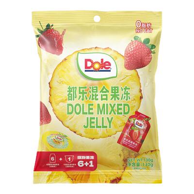 Dole都乐混合果冻130g袋装草莓菠萝蜜桃橘子味解馋零食水果味小吃