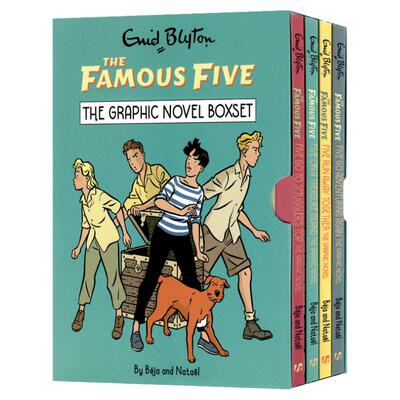 五个小伙伴历险记4册盒装漫画版 英文原版 The Famous Five Graphic Novel 4 Copy Slipcase 全彩幽默图画书小学生英语阅读书籍