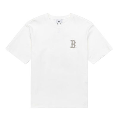 MLB专柜正品字母B大标短袖T恤男女通用休闲潮牌白色圆领3ATSM0463