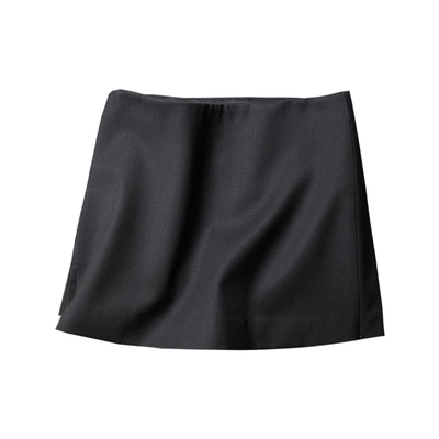 TANG TOWN 自制 时髦与实穿兼备 精纺羊毛两侧拉链裙裤/短裤 女