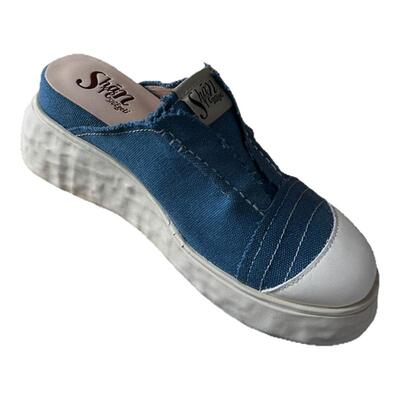 ShānRen原创 百搭休闲一脚蹬懒人包头拖鞋女夏外穿厚底帆布半拖