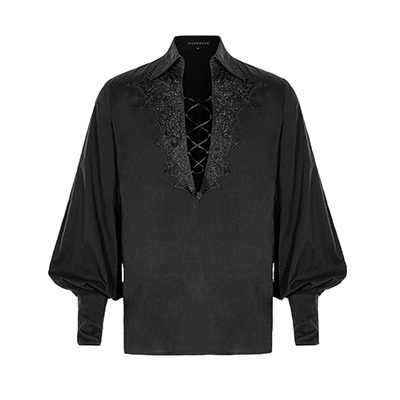 朋克时代哥特火焰长袖衬衫