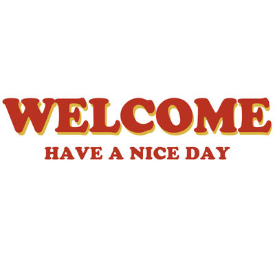 复古WELCOME玻璃贴店铺氛围装饰