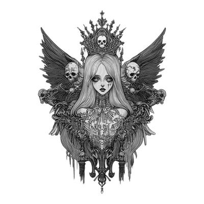 XMXP死灵女神后背纹身贴男防水持