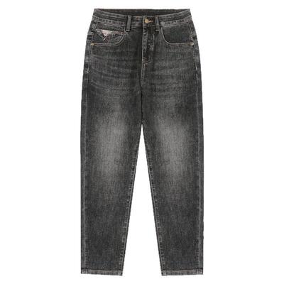 2025秋冬黑色质感牛仔裤