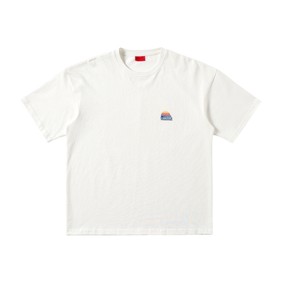 潮牌四周年彩虹印花宽松落肩情