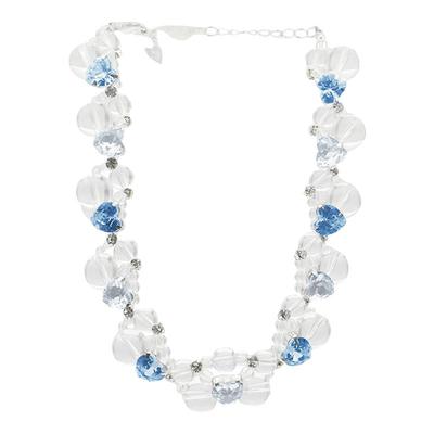 绫蓝色水晶串珠多层流苏