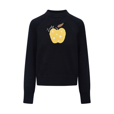 LILY羊毛混纺通勤平安果针织衫