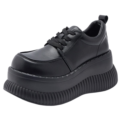 厚底英伦小皮鞋女9cm松糕单鞋女