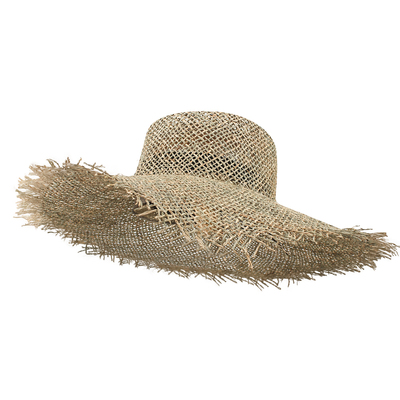 ROUIIEFAO草帽大帽檐毛边设计