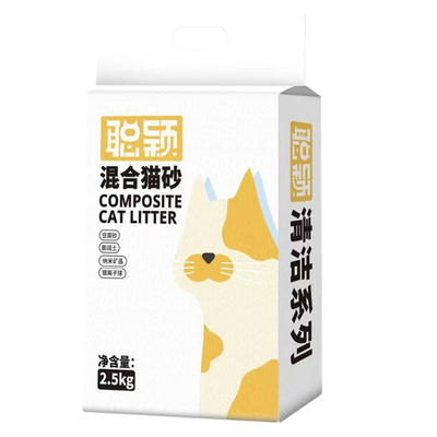 聪颖清洁系列猫砂豆腐混合猫砂10kg膨润土除臭低尘2.5公斤包邮