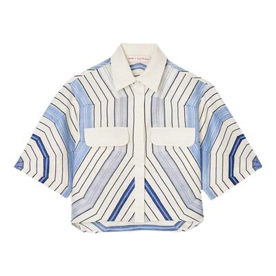 SANDRO女装法式印花短袖衬衫