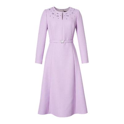 小香风轻奢收腰礼服裙重工连衣裙