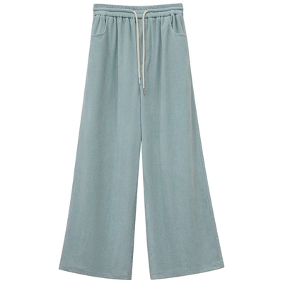 333sss 抓绒薄荷绿灯芯绒阔腿裤直筒裤女拖地裤女