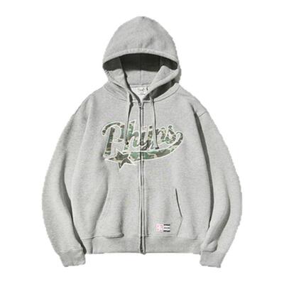 时尚流行迷彩星尾拉链连帽衫