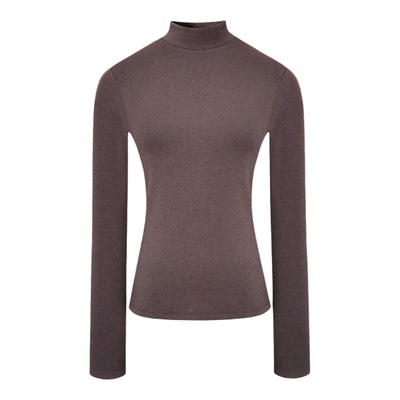 MAKE IF简约修身磨毛小高领短款长袖T恤女25秋冬新款