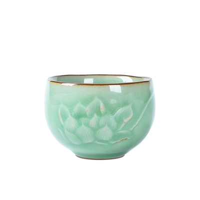 龙泉青瓷品茗哥窑陶瓷冰裂手工杯
