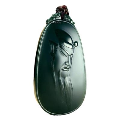 和田玉关公吊坠武财神挂件