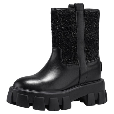 艾今25新款9.5cm细闪拼接切尔西