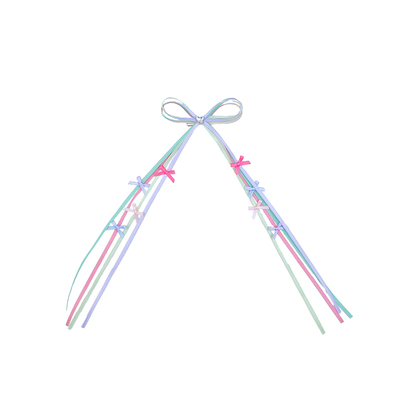 魔丽宝贝森系长飘带蝴蝶结发夹