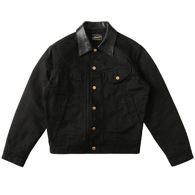 西部系列14OZ赤耳珠帆布羊毛巡洋舰皮领巡洋舰勘探夹克MBBCAR窄幅