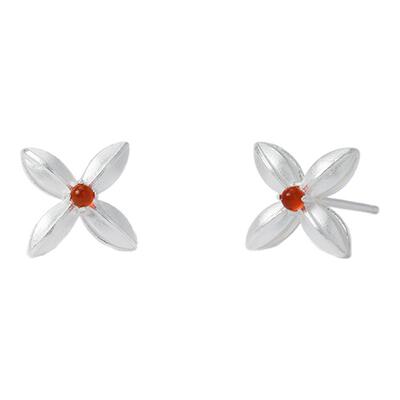 耳环2025新款COSTAR铜钱纹通体纯银镶嵌玛瑙不过敏新中式小众质感