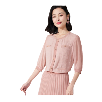 乔万尼真丝衬衫19mm桑蚕丝提花精致洋气高级精致感上衣ET2C212