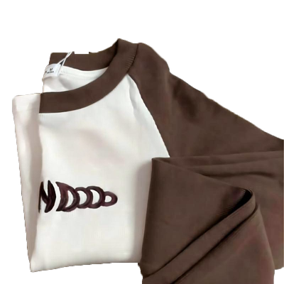 秋冬季高级感撞色潮牌长袖t恤女