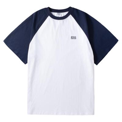 情侣装撞色拼接半袖上衣