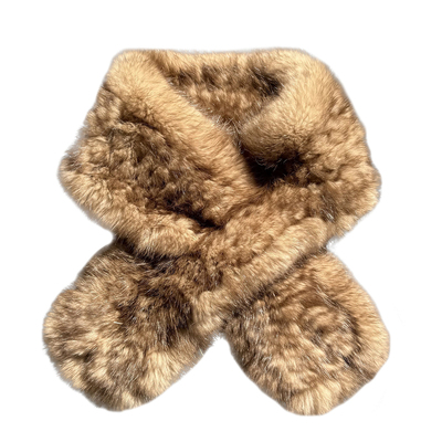 紫貂色兔毛围巾加厚保暖毛毛围脖