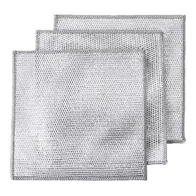 耐磨钢丝网格厨房不沾油专用银丝抹布去污金属丝加厚强力家用清洁