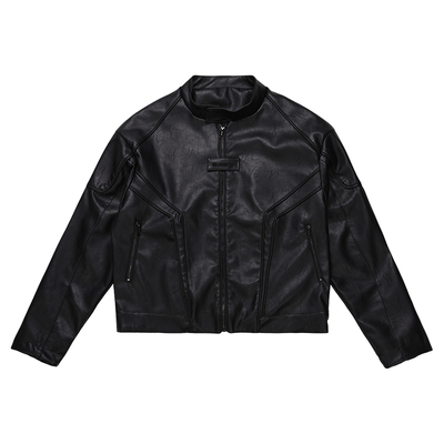 店主力推美式机车皮衣外套廓形