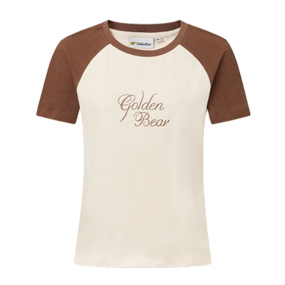 【含亚麻】GOLDEN BEAR/金熊女士2026年夏季新品撞色休闲短袖T恤