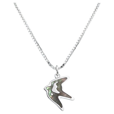 CHUNRAN飞鸟吊坠镶嵌贝母项链