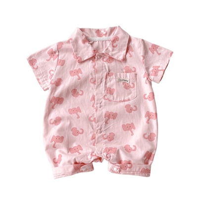 夏日婴幼儿a类衣服超萌可爱男宝宝短袖连体衣夏季薄款婴儿爬爬服