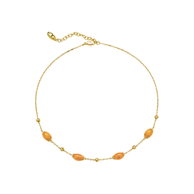 天然蜜蜡项链女串珠气质小众颈链