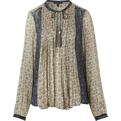【折扣】Rag＆Bone 春夏女花色金属感印花雪纺绸长袖女衫