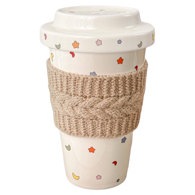 手工毛线针织杯套成品保温杯套保护套杯套编织玻璃杯防烫手杯套