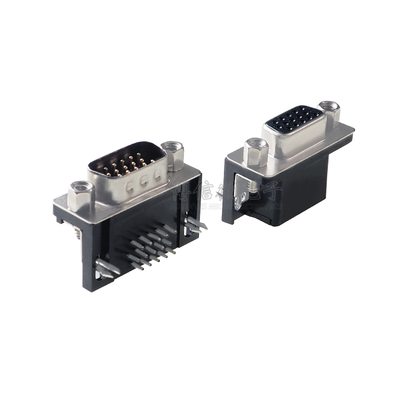 hdr15黑色三排长体芯弯母VGA15