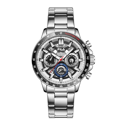 FILA斐乐手表男士新款三眼针计时多功能钢带石英腕表生日送礼6590