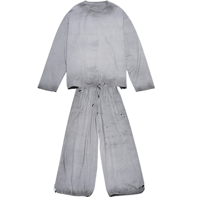 STILLYOU水洗脏染黑灰色长袖长裤